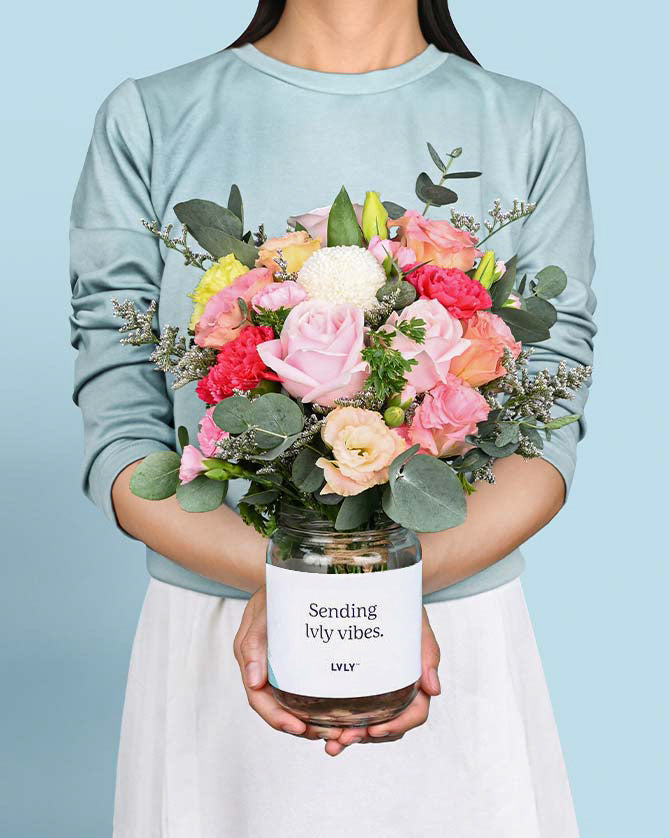 Pretty Pastels Flower Jars - Same Day Delivery - LVLY Hong Kong
